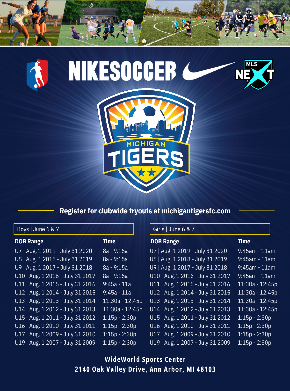 Tryout Times 2026