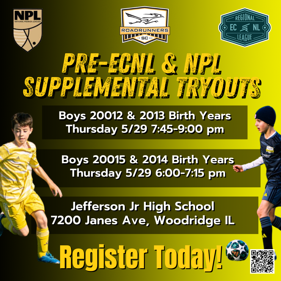 ECNL & NPL Supplemental Makeup Tryouts!