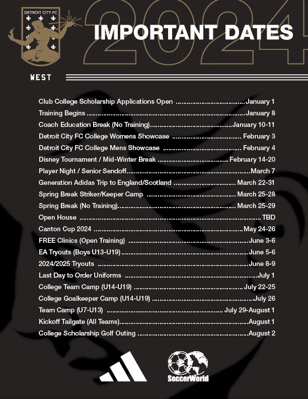 2024 Important Dates