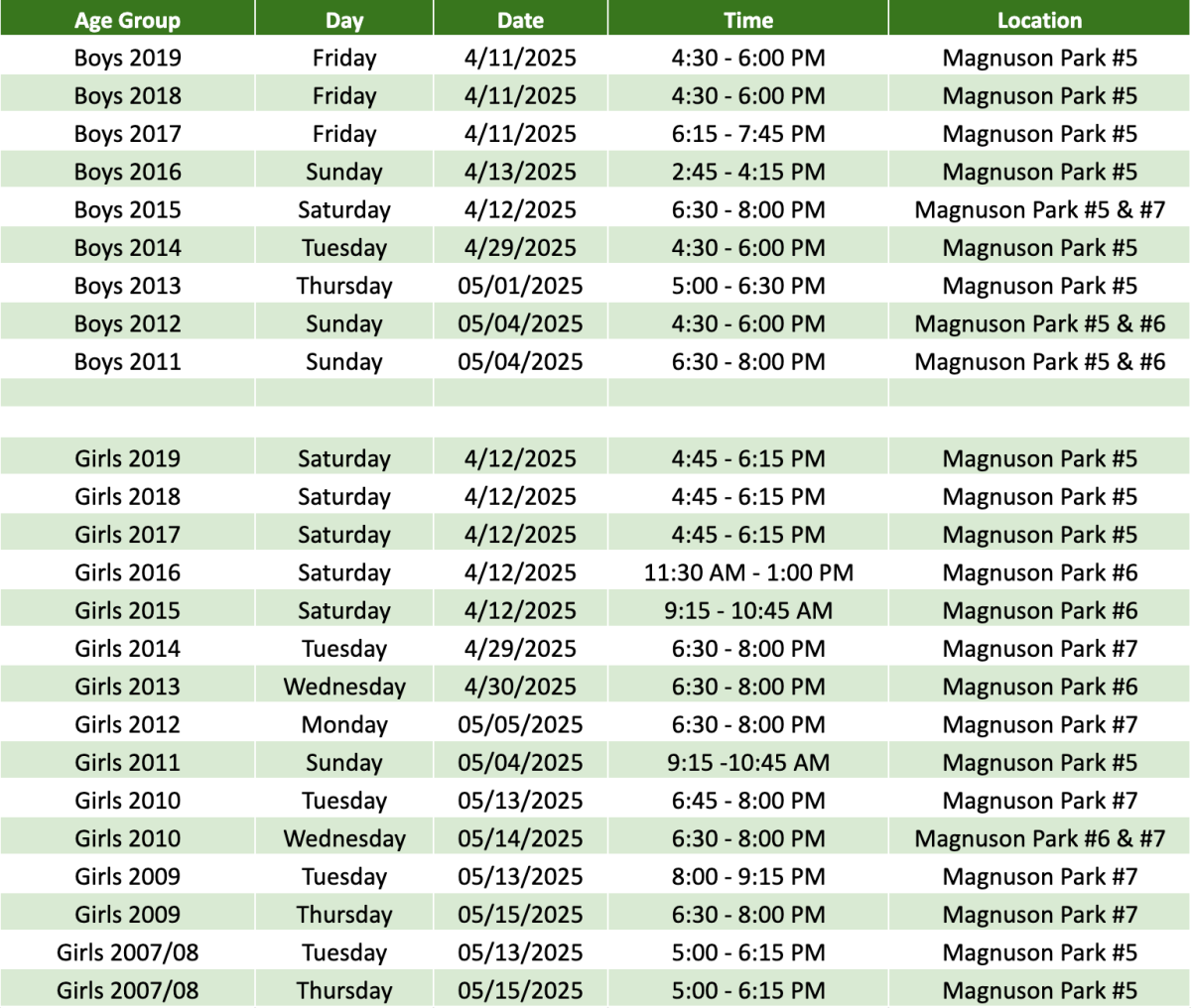 Spring 2025/26 Tryouts